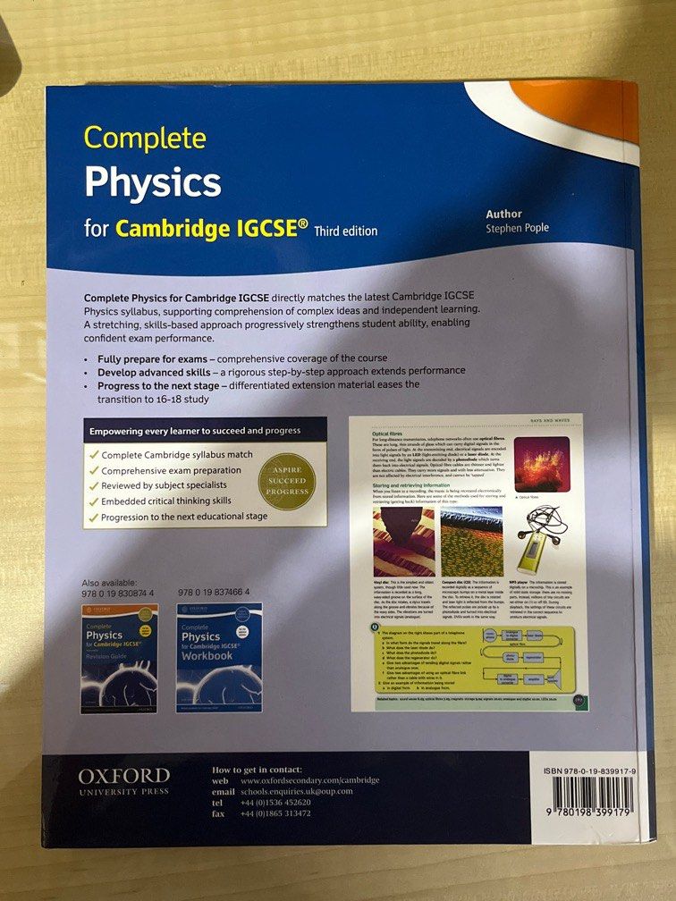 Complete Physics for Cambridge IGCSE Third Edition, Buku & Alat Tulis, Buku Pelajaran di Carousell
