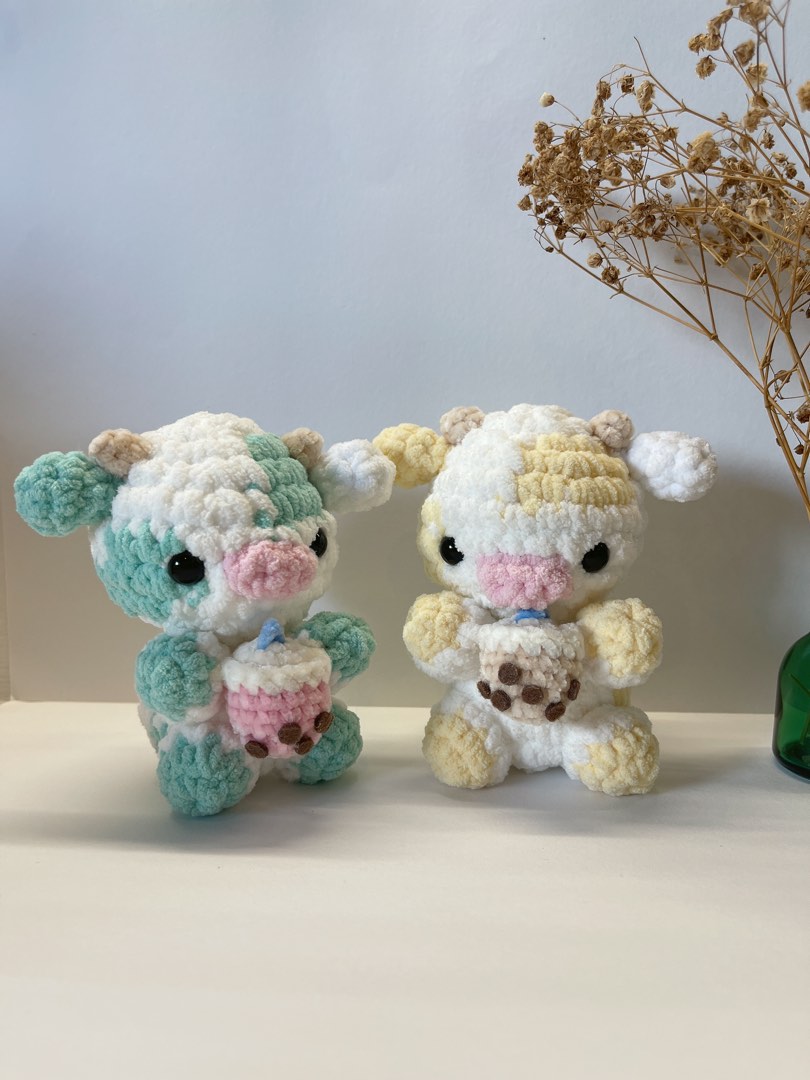 crochet boba cows, Hobbies & Toys, Stationery & Craft, Handmade Craft ...