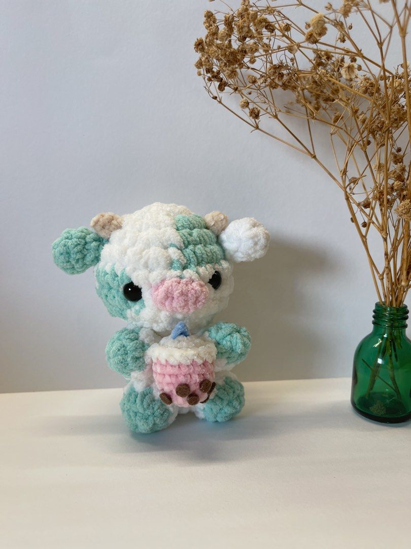 crochet boba cows, Hobbies & Toys, Stationery & Craft, Handmade Craft ...
