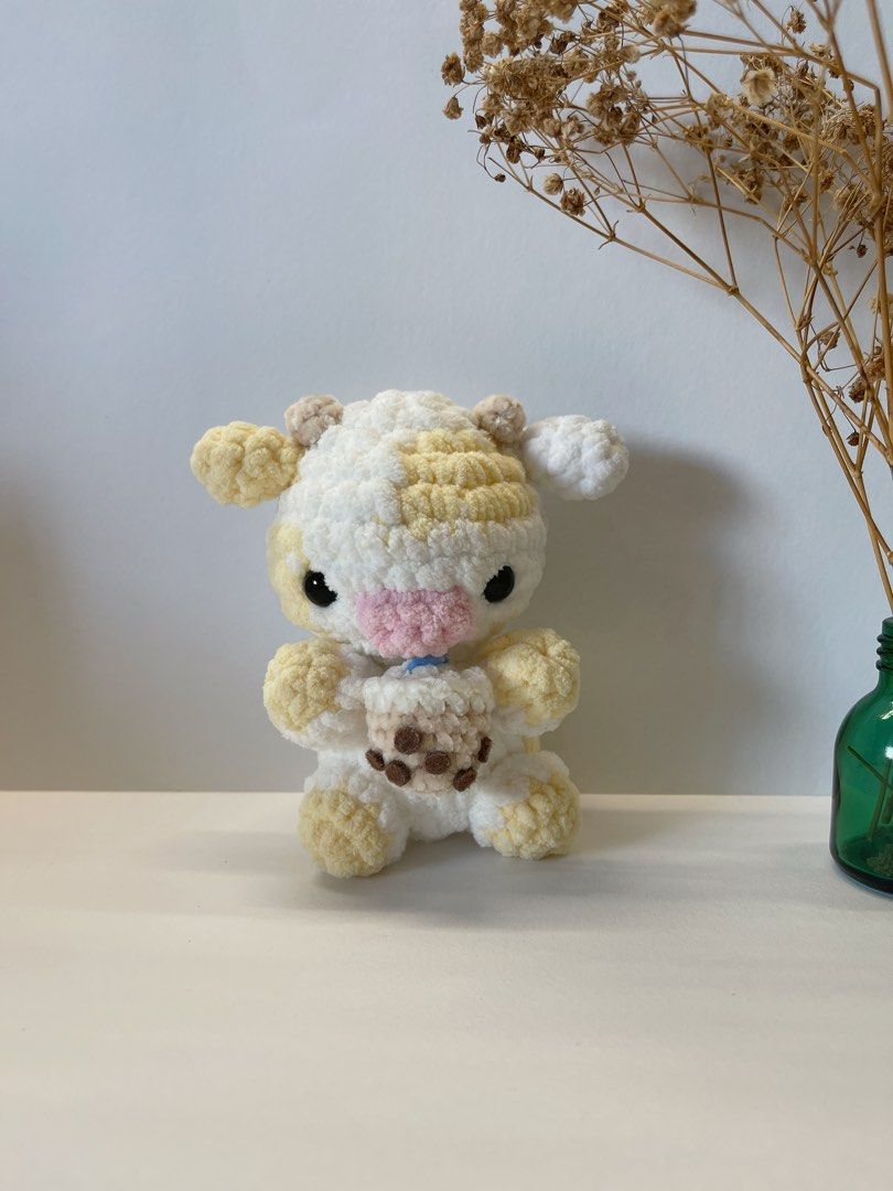 crochet boba cows, Hobbies & Toys, Stationery & Craft, Handmade Craft ...