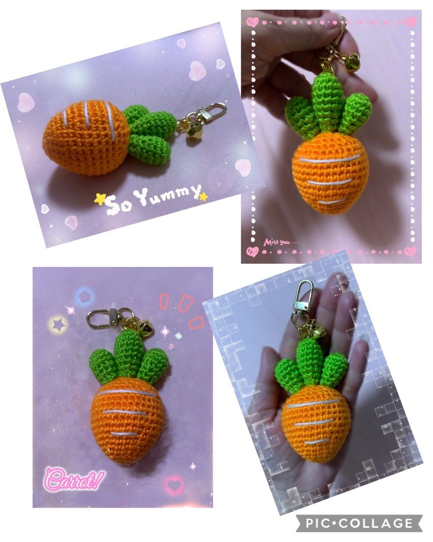 Crochet Carrot Keychain, Hobbies & Toys, Stationery & Craft, Handmade ...