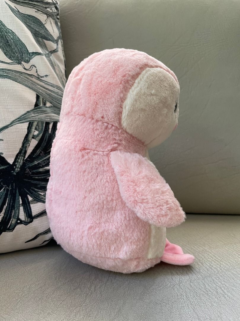 Cute Pink Penguin Plush Toy - Soft fuzzy plushie on Carousell