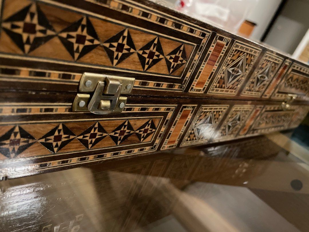 Damascus Inlaid Chess and Backgammon Board, Hobbies & Toys, Toys ...