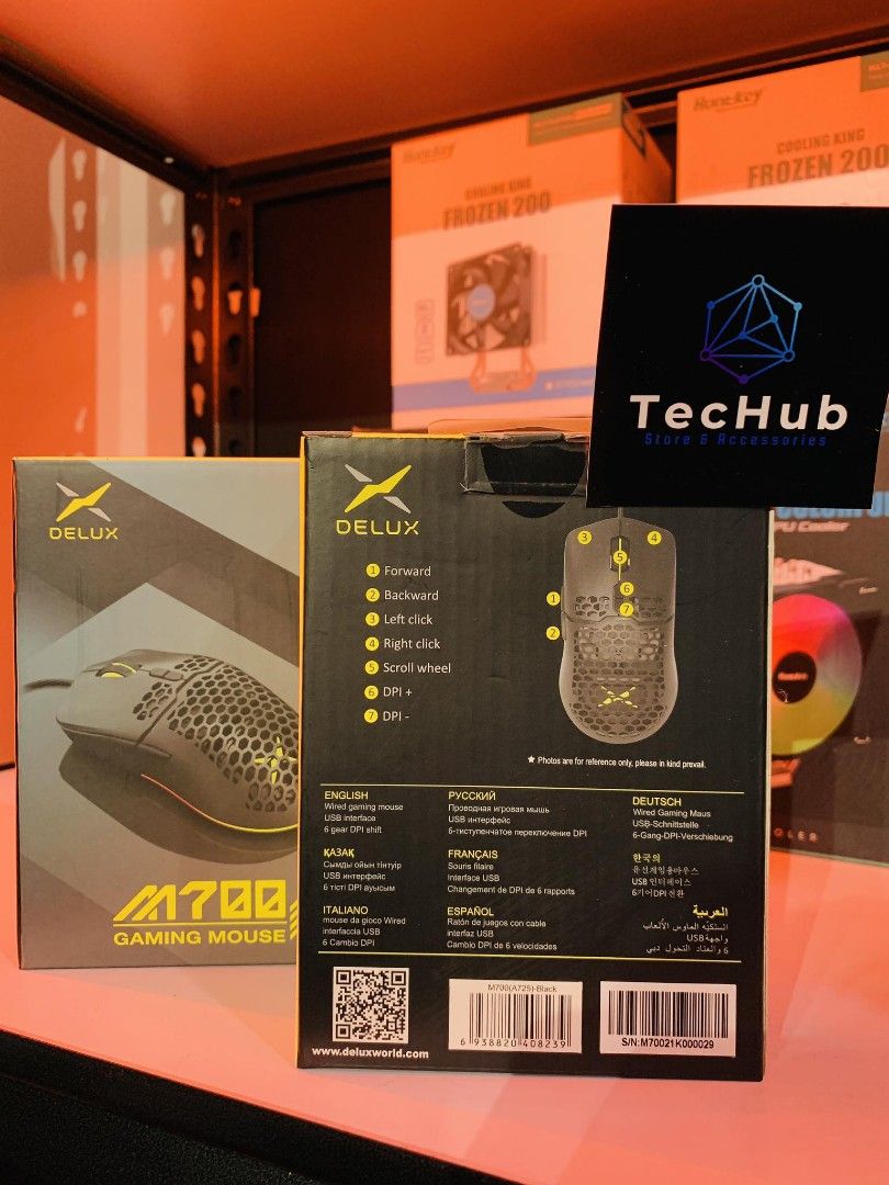 Delux M700A RGB Wired Gaming Mouse Honeycomb Design A825 White/Black, Computers & Tech, Parts ...