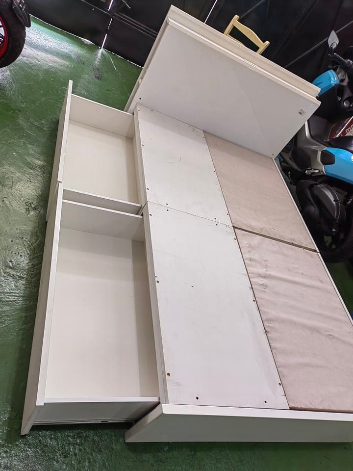 Sime double size bed frame and mattress on Carousell