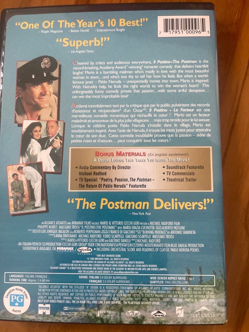 DVD Il postino the postman, Hobbies & Toys, Music & Media, CDs & DVDs ...