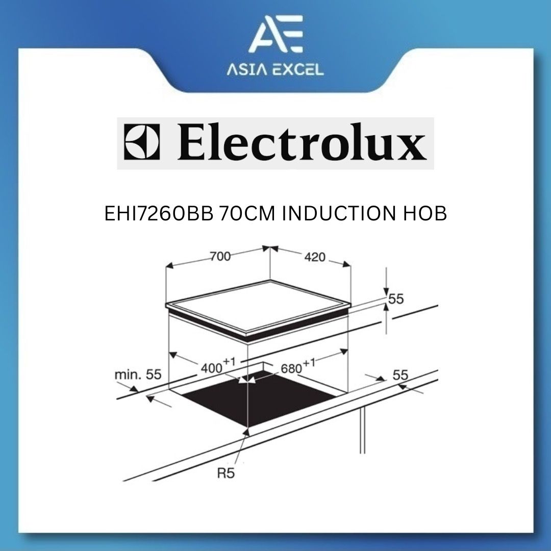 ELECTROLUX EHI7260BB 70CM INDUCTION HOB, TV & Home Appliances, Kitchen ...