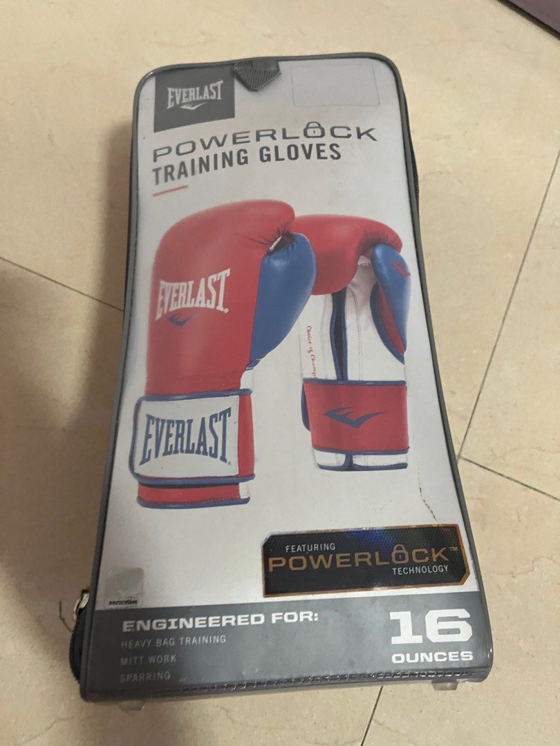 Everlast PowerLock Training boxing gloves (16oz), Sports Equipment ...