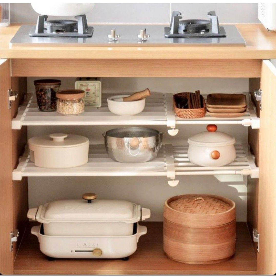 Extendable adjustable shelf wardrobe cabinet organizer, Furniture ...