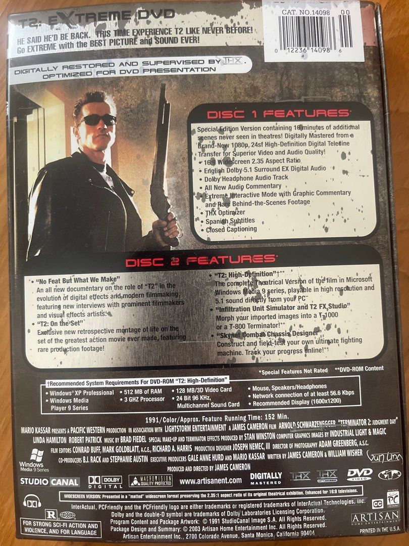 Extreme DVD terminator 2 T2, Hobbies & Toys, Music & Media, CDs & DVDs ...