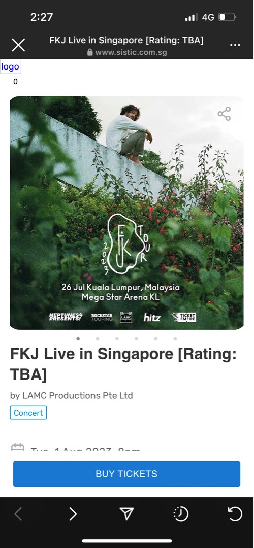 FKJ Live in Singapore ticket, Tickets & Vouchers, Event Tickets on ...