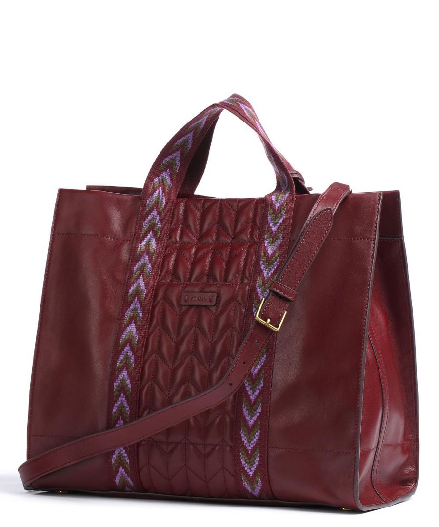 Fossil Carmen Tote Wine, Barang Mewah, Tas & Dompet di Carousell