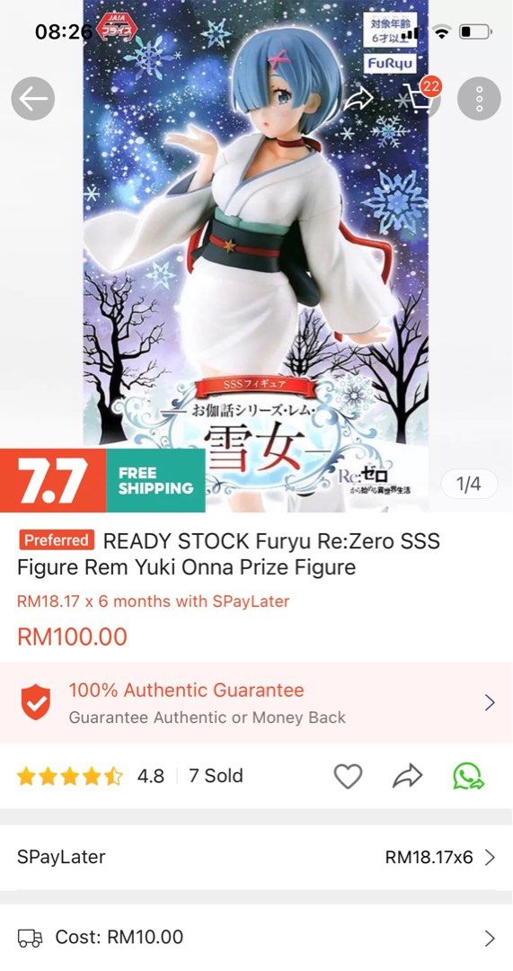 FuRyu Rem Snow Fairy / Yuki Onna Ver. Figure, Hobbies & Toys, Toys ...