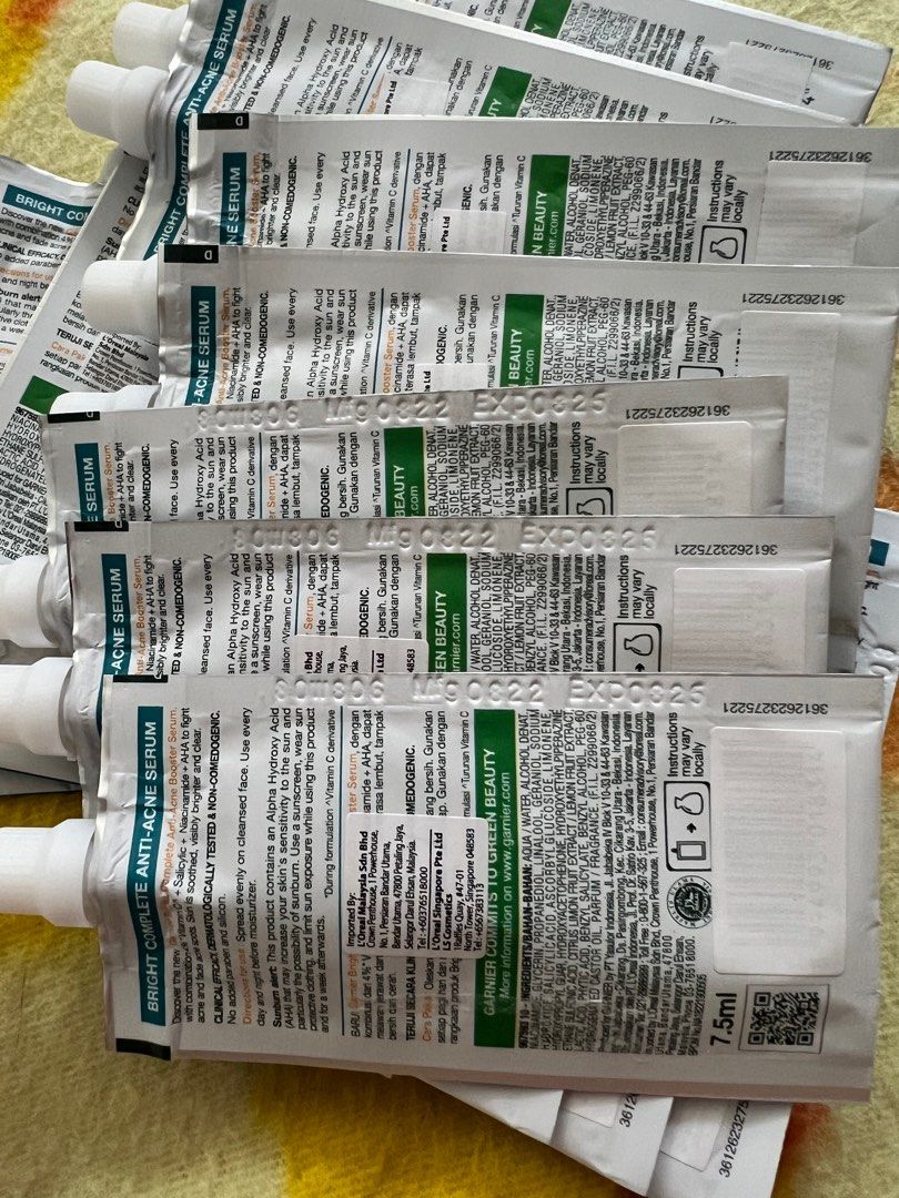 Garnier samples- Micellar Cleansing Water Vitamin C / Bright Complete ...