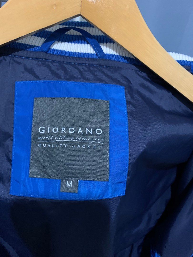 GIORDANO BOMBER VARSITY JACKET, Fesyen Pria, Pakaian , Baju Luaran di ...