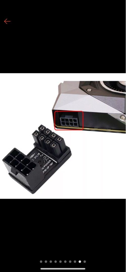 GPU 8 pin 180 degree adaptor ATX, Computers & Tech, Parts & Accessories ...