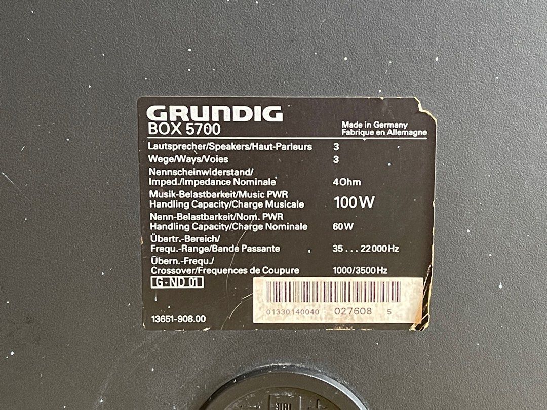 Grundig Box 5700 Speakers, Audio, Soundbars, Speakers & Amplifiers on ...
