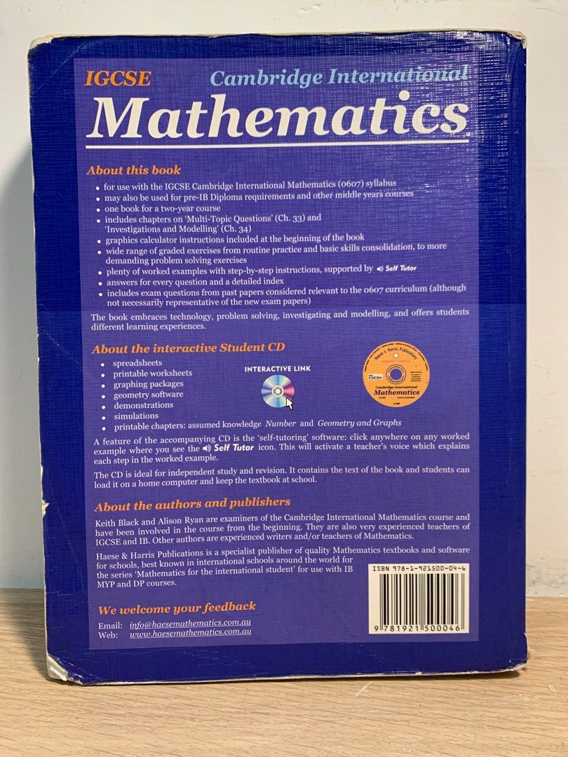 Haese and Harris Cambridge International Mathematics (0607) Extended ...