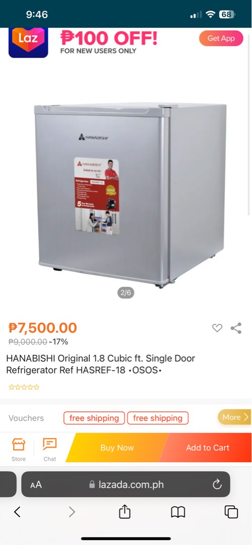 Hanabishi Mini ref -6mos old, slightly used on Carousell
