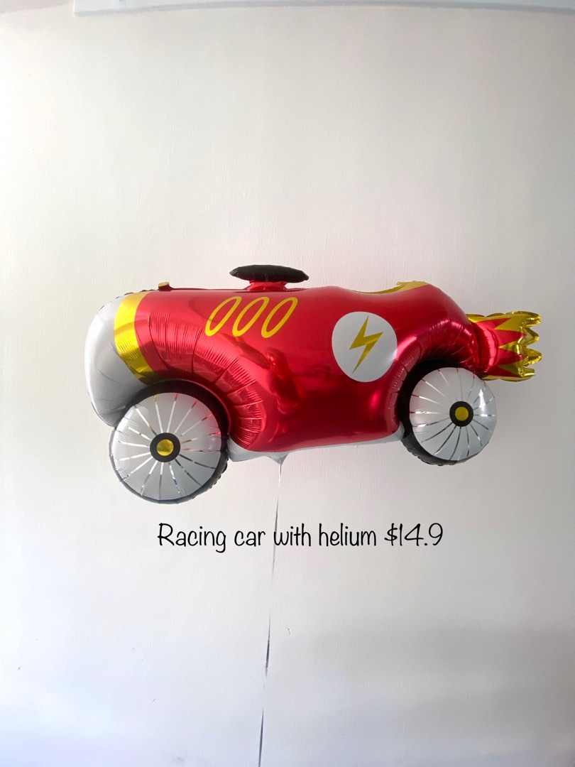 Racing Car With Helium Foil Balloons/ Event Decoration/ Vehicle Sports ...