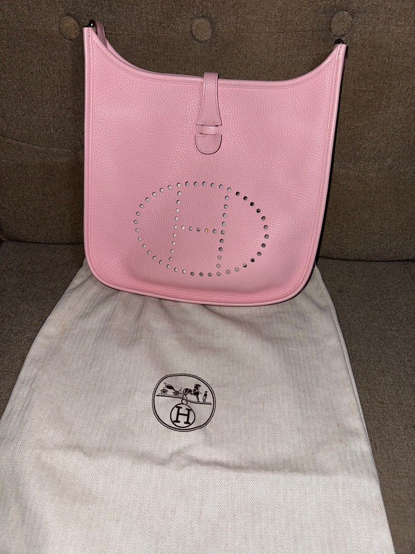 Hermes PM Pink Evelyn, Luxury, Bags & Wallets on Carousell