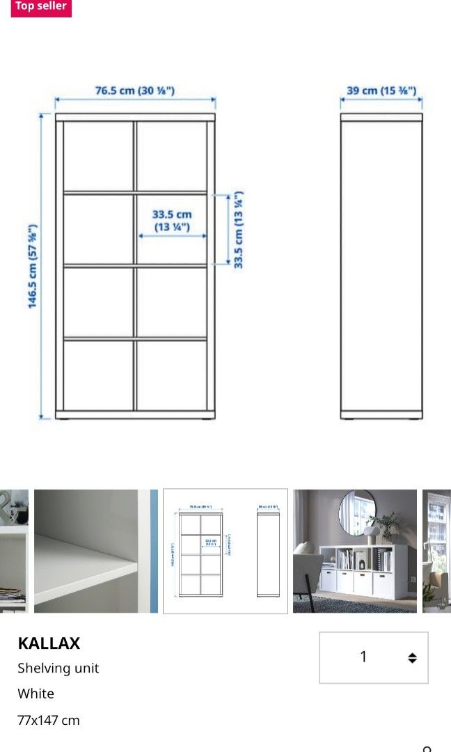 Ikea KALLAX Bookshelf, Furniture & Home Living, Home Decor, Other Home Decor on Carousell