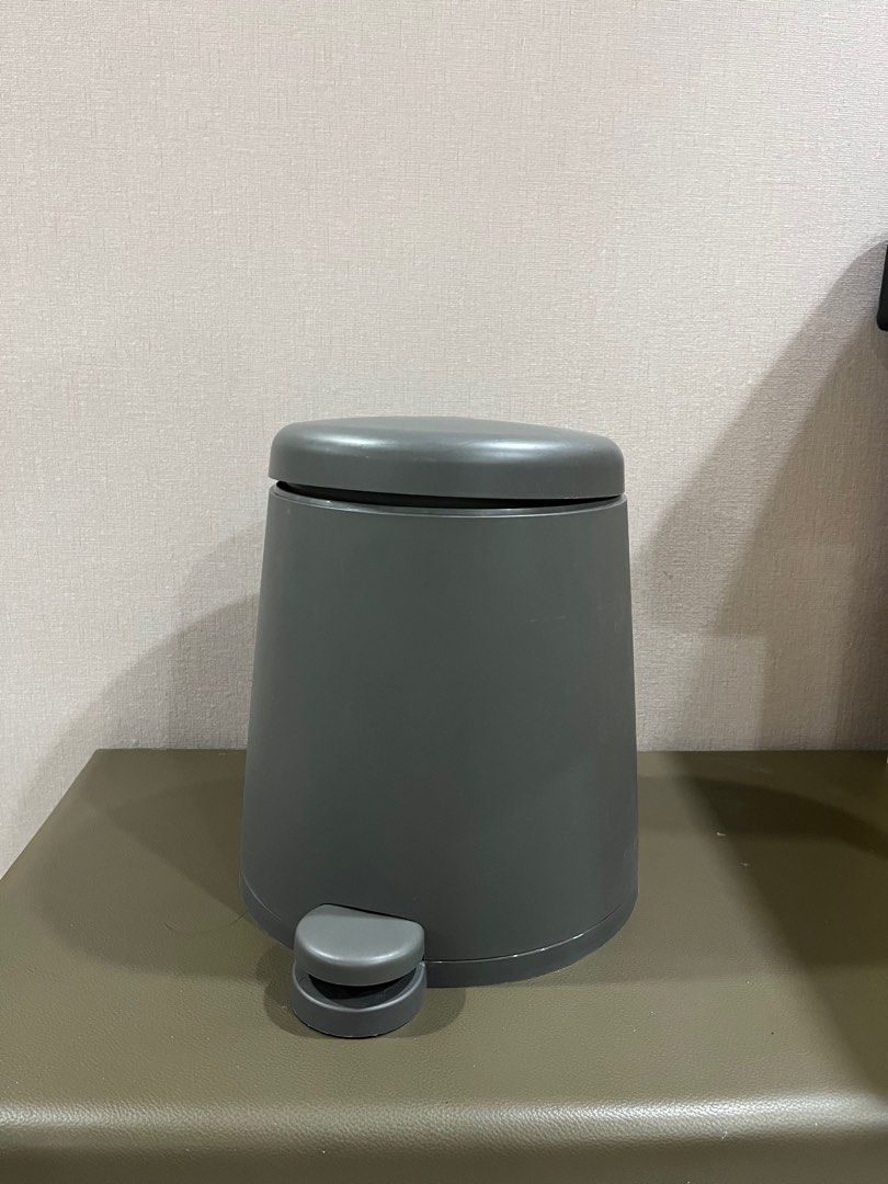 IKEA Snapp pedal trash waste bin in matte grey, Furniture & Home Living ...