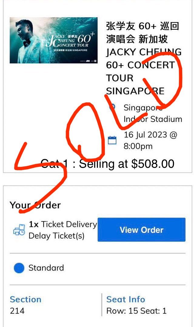 Jacky Cheung Singapore Concert, Tickets & Vouchers, Event Tickets on Carousell