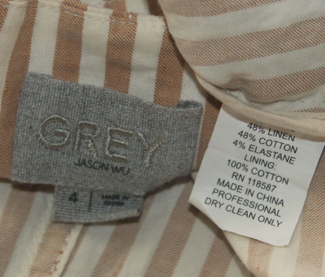 JASON WU x GREY label Vintage Stripes Linen-Blend Designer Dress (Ours ...