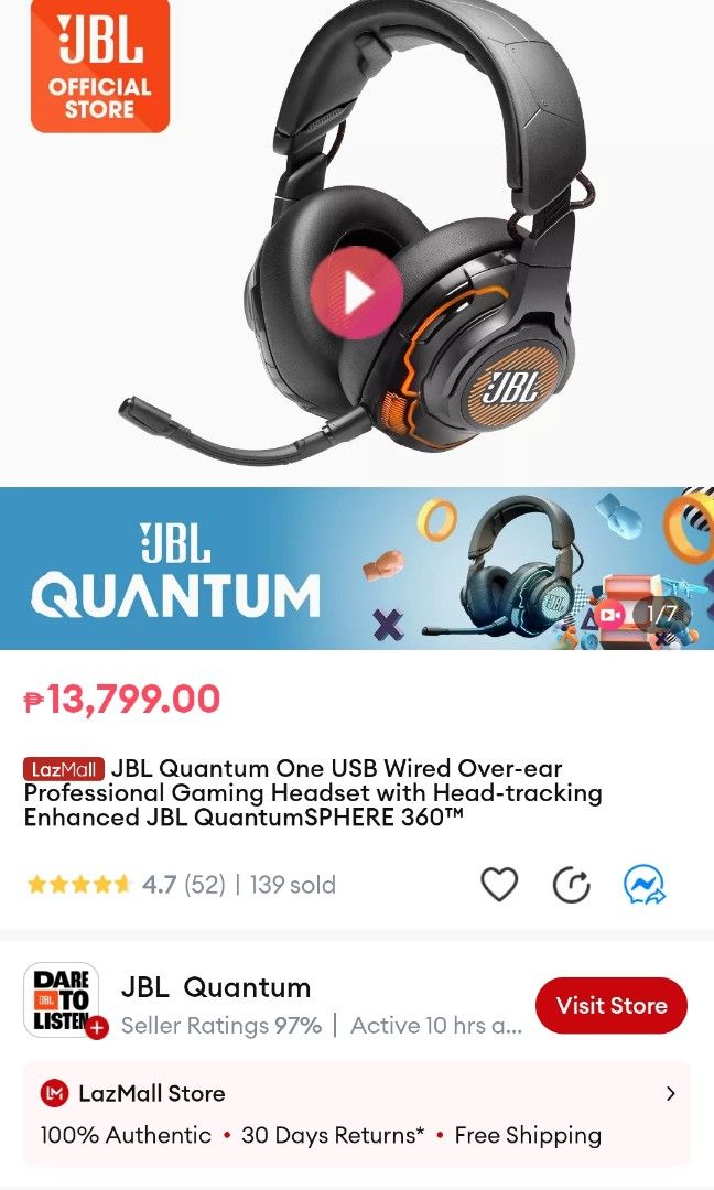 JBL Quantum One, Audio, Headphones & Headsets on Carousell