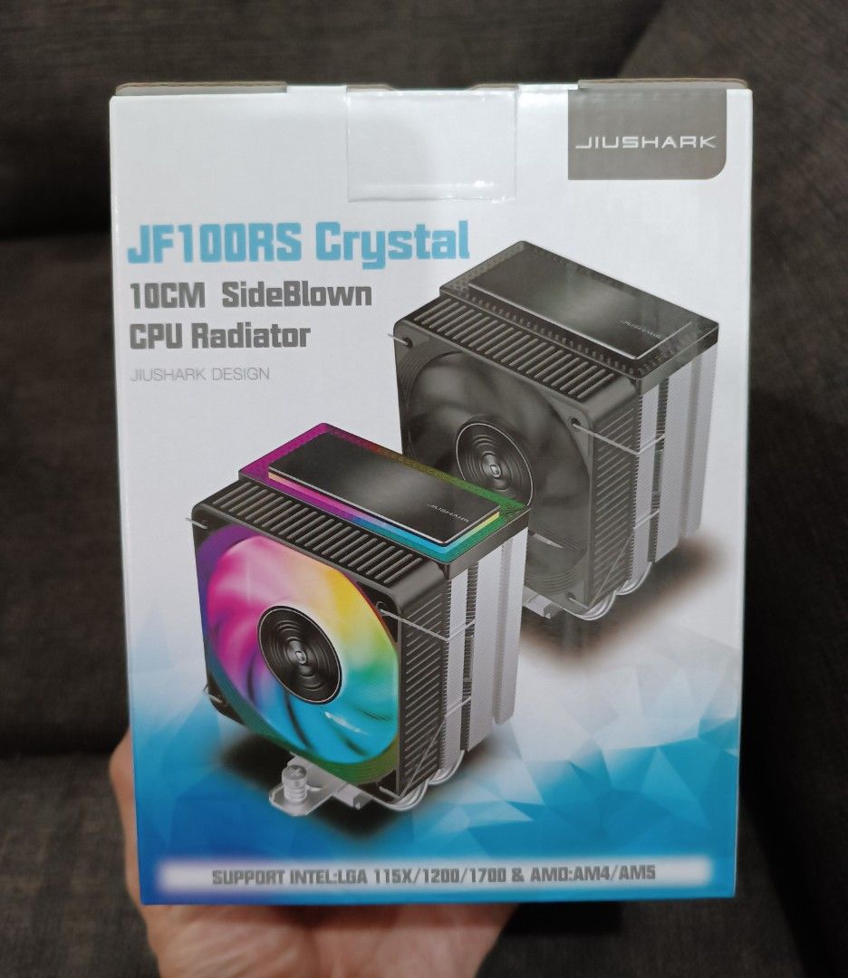JiuShark JF100RS CPU Cooler - White/ No light Version, Computers & Tech ...