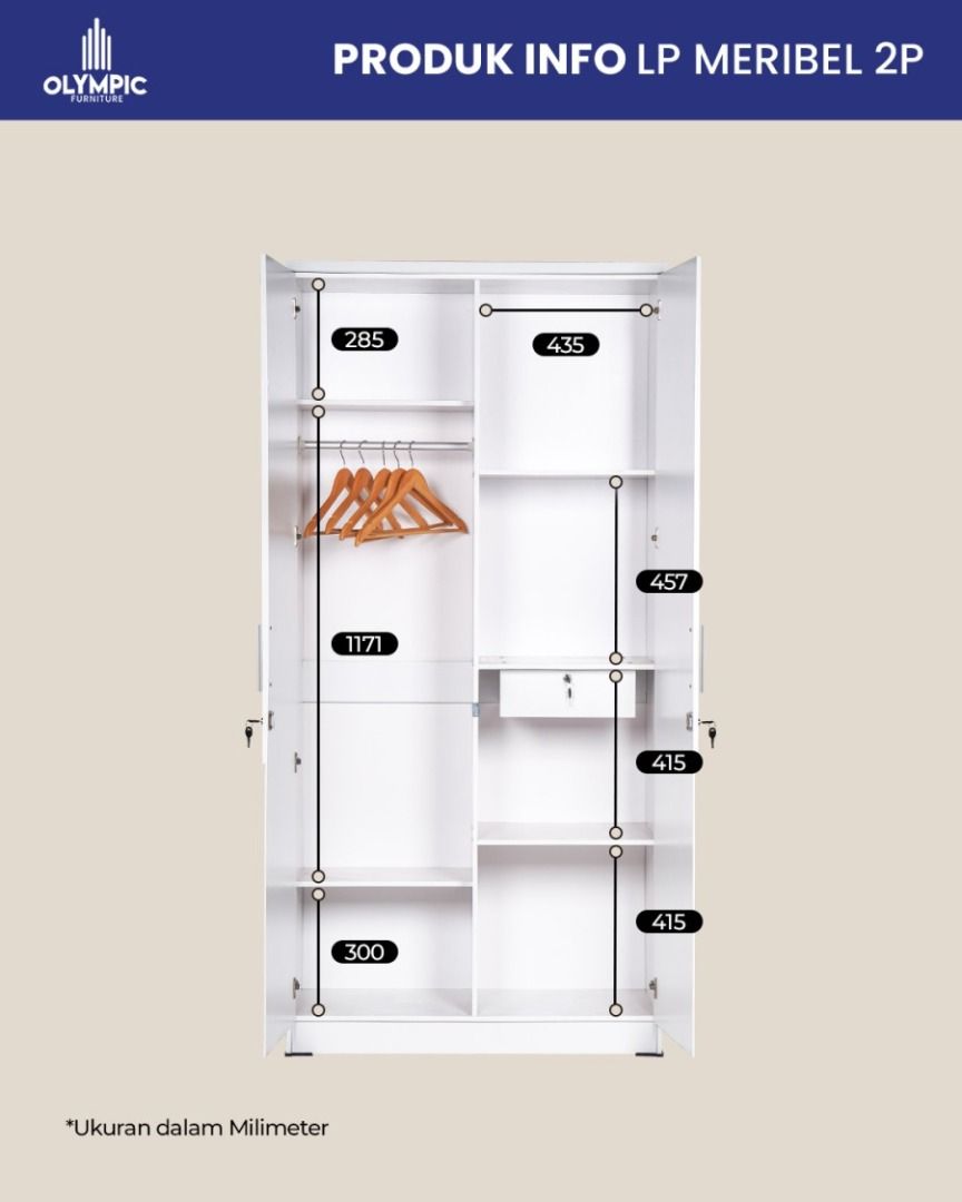 Lemari baju Olympic MERIBEL 2P lemari pakaian lemari baju anak lemari anak on Carousell