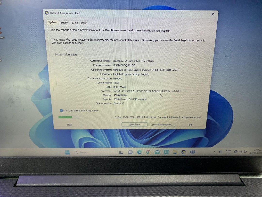 Lenovo IdeaPad 81W8 Core i5-10th gen 4GB RAM 512GB SSD, Computers ...