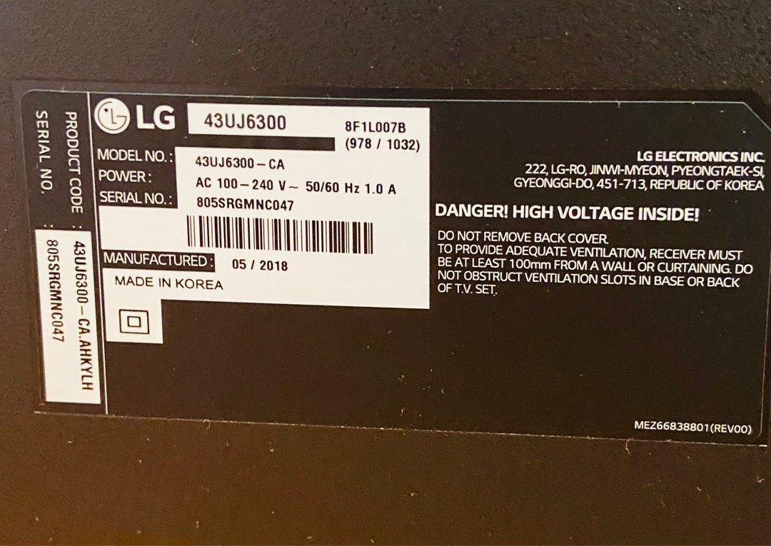 LG 43 Inch 4K UHD (Made in Korea), TV & Home Appliances, TV & Entertainment, TV on Carousell