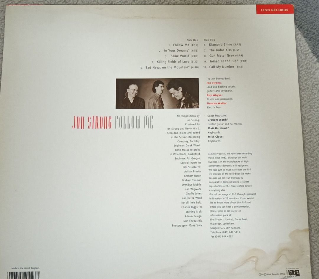 Lp Vinly Linn Records Jon Strong Follow Me 1993, Hobbies & Toys, Music ...