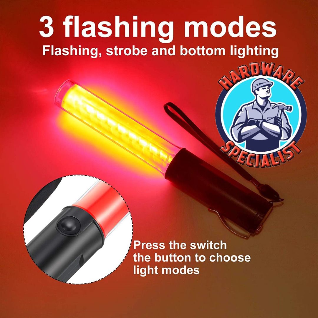 Magnetic Traffic Flashing LED Light Control Wand / Traffic Safety Baton ...
