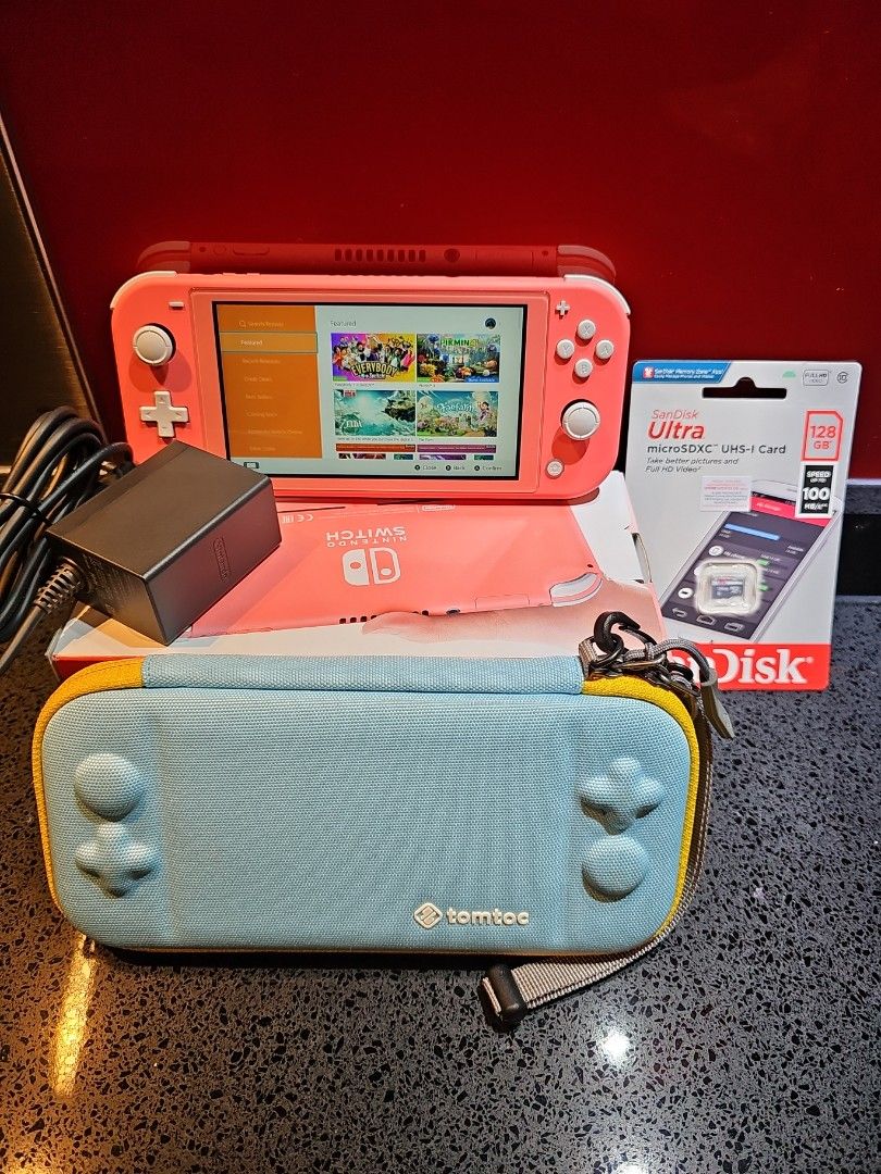 Mint Condition Nintendo Switch Lite Full Set with 128GB SANDISK ULTRA ...
