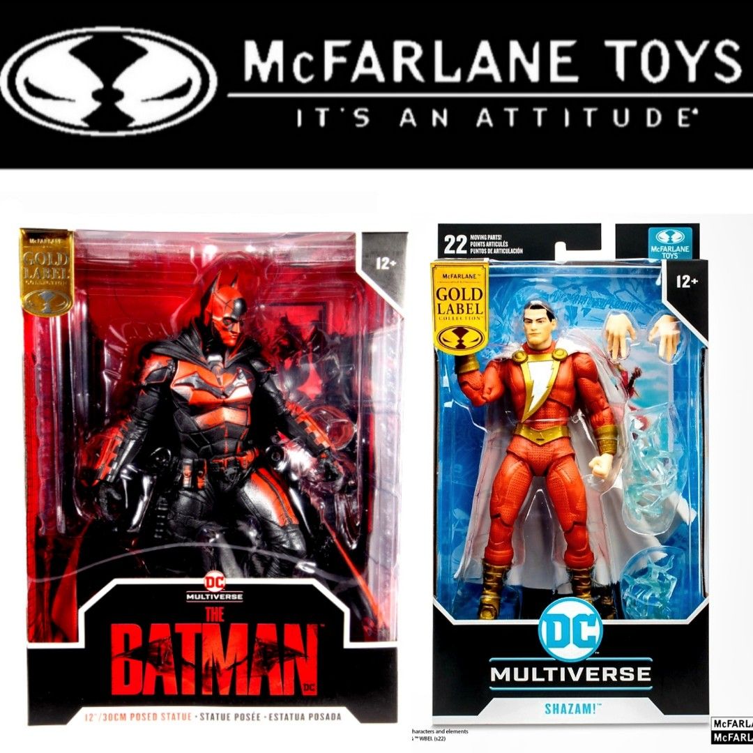 MISB DC Multiverse Gold Label Collection The Batman Movie Deluxe 12"/30cm Posed Statue Batman ...