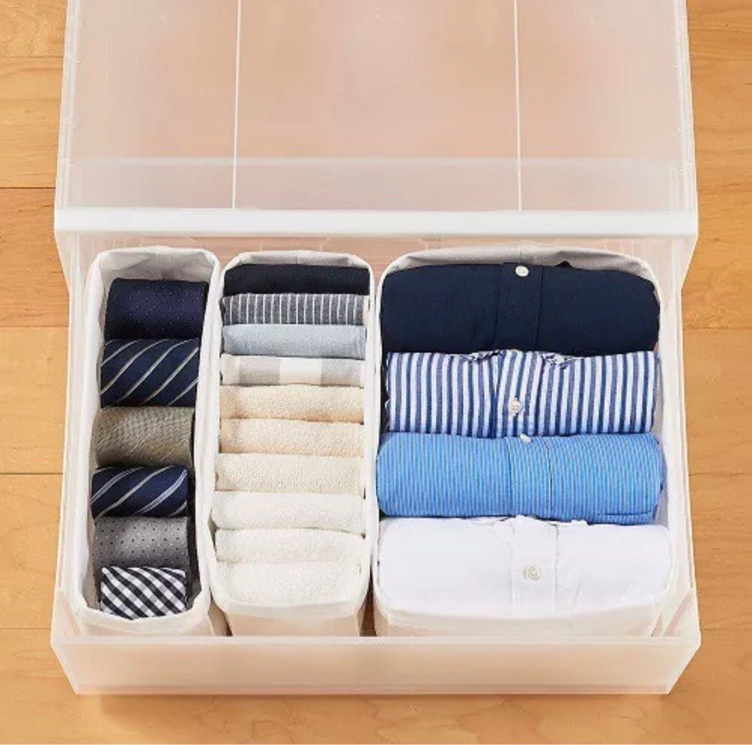 MUJI PP Storage Stackable Drawers Wide 55 x 44 Series, Furniture & Home ...