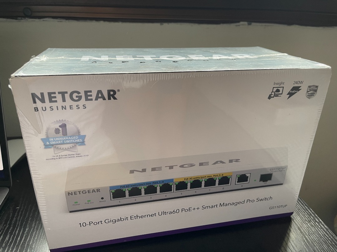 NETGEAR GS110TUP 10-Port Gigabit Ethernet Smart Managed Pro Ultra60 PoE ...