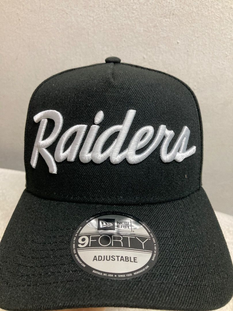 NE 9 Forty A LA Raiders Script NFL CE Black Baseball Cap Snapback ...