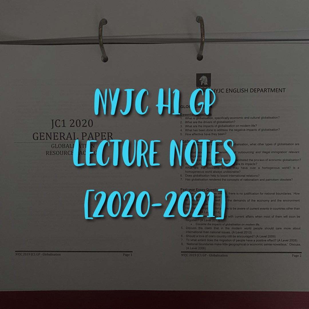 NYJC H1 General Paper (GP) Notes [2020-2021], Hobbies & Toys, Books ...