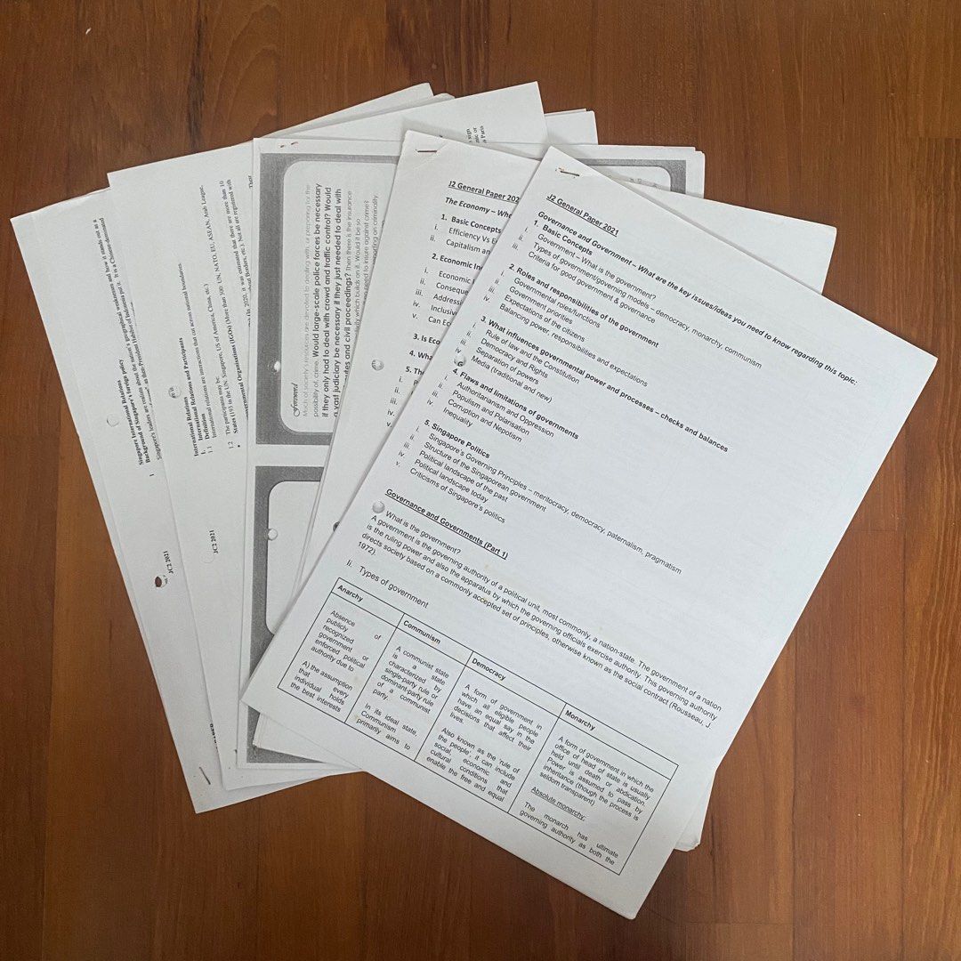 NYJC H1 General Paper (GP) Notes [2020-2021], Hobbies & Toys, Books ...