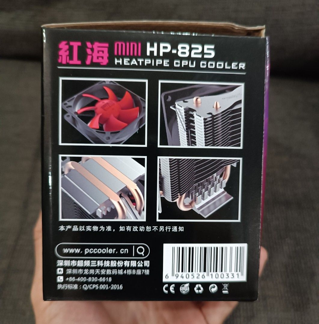 PCCooler HP-825 CPU Cooler (2 Heatpipe Mini Cooler), Computers & Tech ...