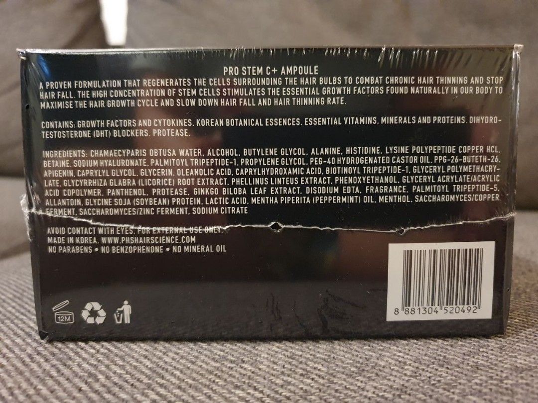 PHS hairscience PRO Stem C+ Ampoule (Botanical grade), Beauty & Personal Care, Hair on Carousell