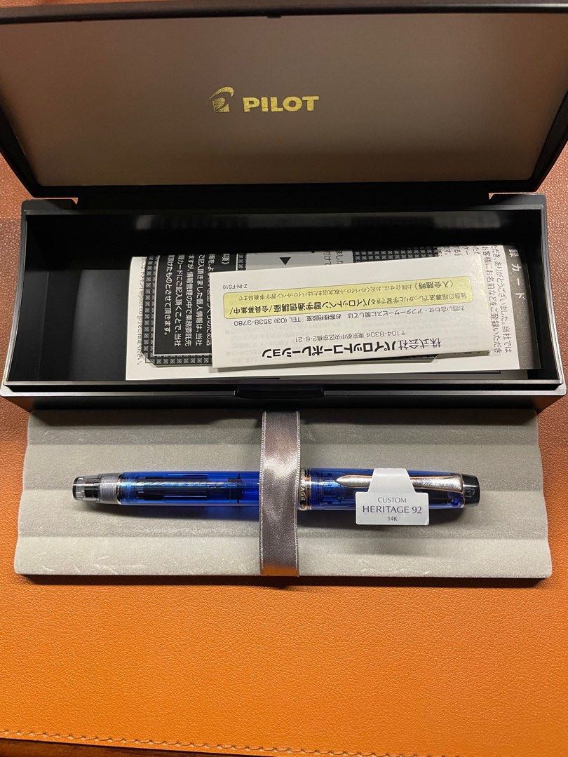 Pilot Custom Heritage 92 Fountain Pen (F) Blue, Hobbies & Toys ...