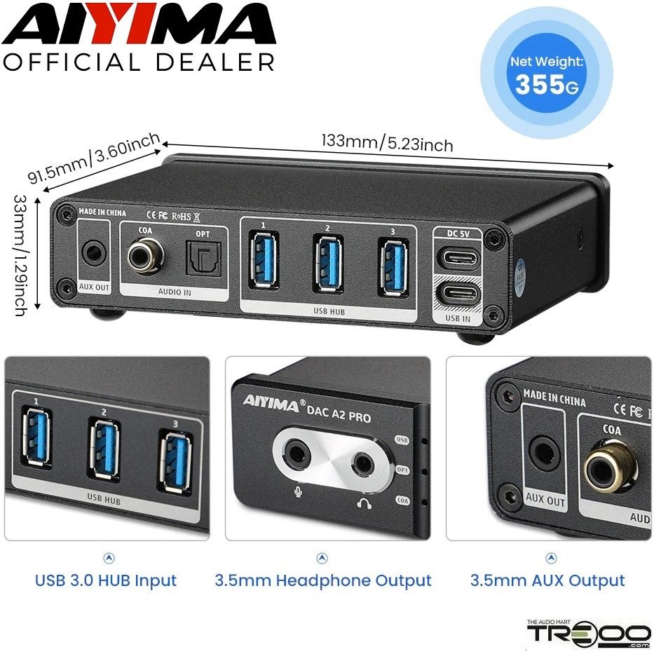 [Official] AIYIMA DAC-A2 Pro Desktop USB Audio Interface, USB DAC, Headphone Amplifier & USB Hub ...