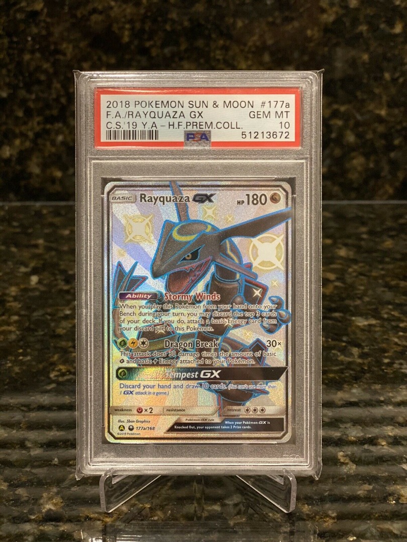 PSA 10 Rayquaza Hidden Fates Premium Collection Box, Hobbies & Toys ...