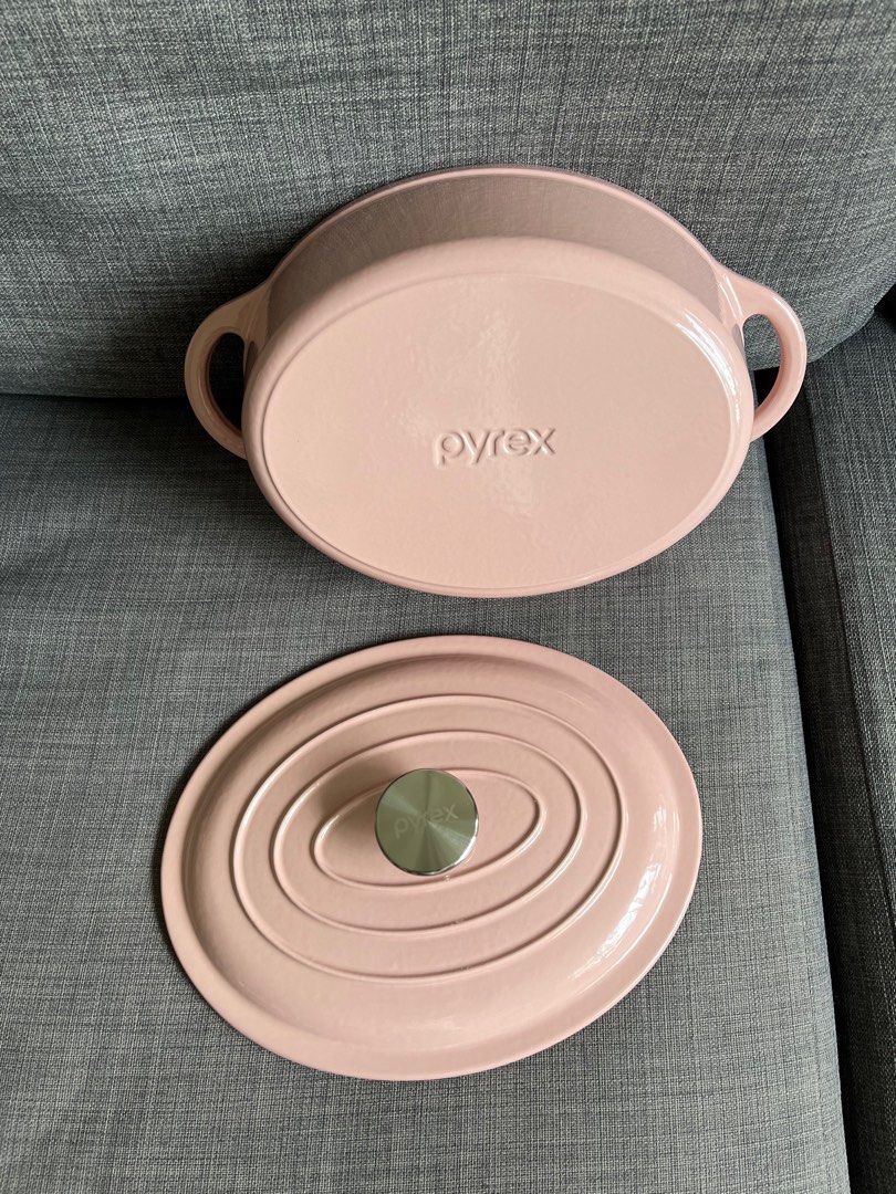 Pyrex 3L Cast Iron Casserole Oval 27cm, Furniture & Home Living ...