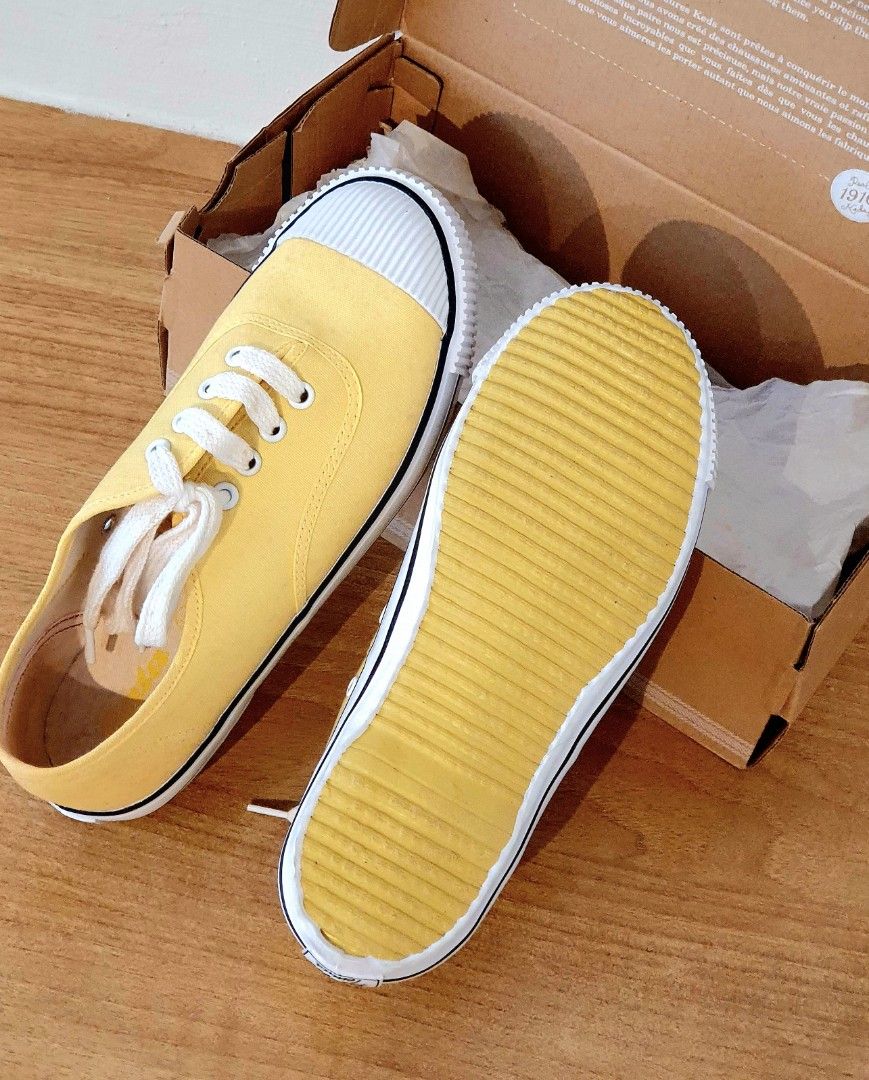 Rare Lemon Yellow BATA tennis canvas shoe sneakers. nike, adidas ...
